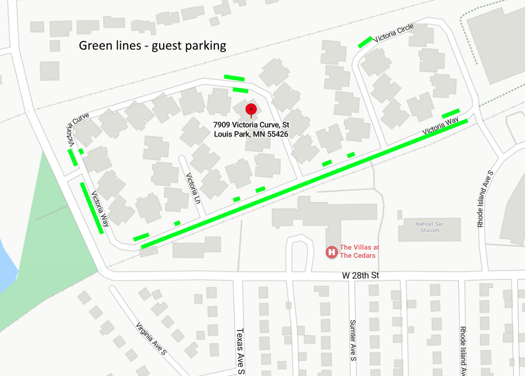 Guest parking map – (Unofficial) Victoria Ponds